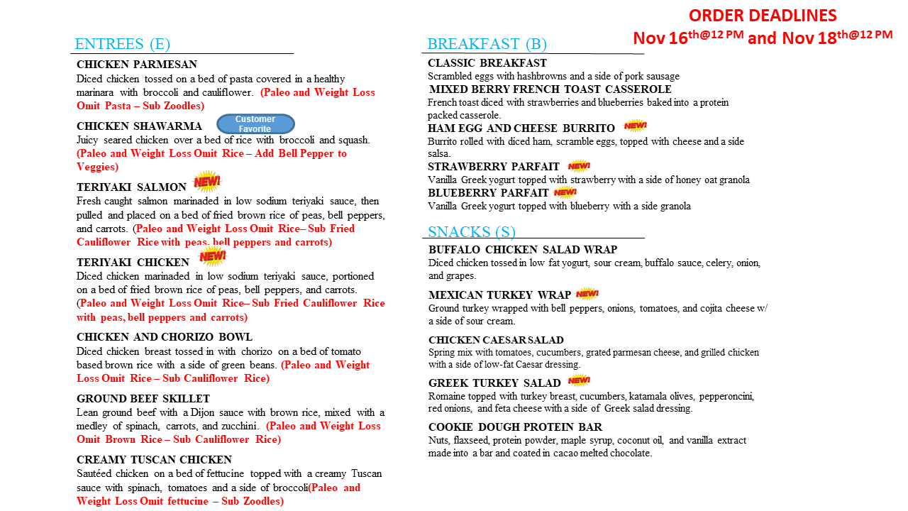 BULK – Fit Meals Prep LLC